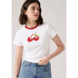 Levi's LEVI'S Damen T-Shirt "GR ESSENTIAL SPOR"photo fruit cherry b, Gr. XS, bedruckt, Single Jersey, Obermaterial: 100% Baumwolle, Shirts