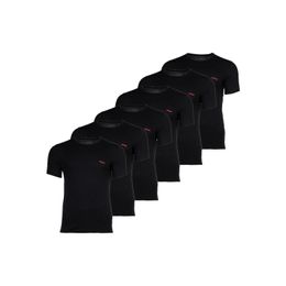 Hugo Damen T-Shirt "T-Shirt T-SHIRT RN TRIPLET P 10217251 02 6er Pack", schwarz, Gr. S, Obermaterial: 100% Baumwolle CO., Shirts