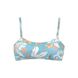 Sunseeker Damen Bustier-Bikini-Top "Suva", blau, Gr. 34, floral, Polyamid, Bikini-Oberteile, mit Mesh-Einsatz