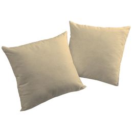 Dekokissen WIRTH, B:50cm L:50cm, beige, Kunstfaser, Polyester, Dekokissen_Sitzkissen_Kissenh&uuml;llen, "FIONA", Kissenh&uuml;lle ohne F&uuml;llung, 2 St&uuml;ck