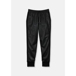 Madeleine Mode MADELEINE Damen Jogger Pants "Hose Hose aus Lederimitat", schwarz, Gr. 38, Obermaterial: 100% Polyester PES., Hosen