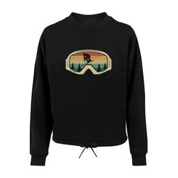 F4NT4STIC Damen Sweatshirt "Retro Skibrille Wintersport", schwarz, Gr. L, Obermaterial: 65% Baumwolle, 35% Polyester, Sweatshirts, Premium Qualit&auml;t