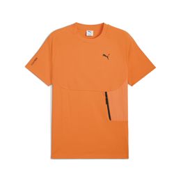 T-Shirt Puma "PumaTECH T-Shirt mit Brusttasche Herren", Herren, Gr. L, orange glo, Obermaterial: 35% Baumwolle, 65% Polyester; Rippe: 30% Polyester, 70% Baumwolle; Aufgesetzte Tasche: 50% Elastomultiester, 50% Polyester, clean, regular fit, Rundhals, Shirts