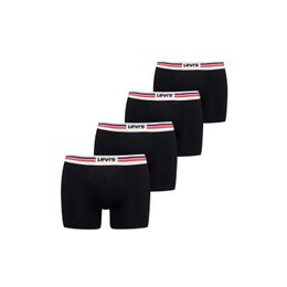 Levi's LEVI'S Herren Boxershorts "Boxershort MEN PLACED SPRTSWR LOGO BOXER BRIEF ORG 4P E 4er Pack", Gr. XL, schwarz, Obermaterial: 95% Baumwolle CO. 5%