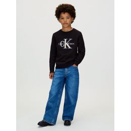 Jungen Sweatshirt "FESTIVE MONO SWEATSHIRT", schwarz, Gr. 6, Calvin Klein Jeans, unifarben, Sweatware, Obermaterial: 100% Baumwolle, Sweatshirts, f&uuml;r