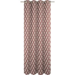 Vorhang Adam, B:145cm H:145cm, rot, Jacquard, Baumwolle (Bio-Baumwolle), Wohnzimmer, Gardinen, "Maroccan Shiraz Light", aus 100% Bio-Baumwolle