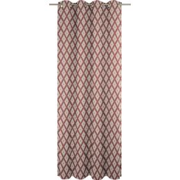 Vorhang Adam, B:145cm H:175cm, rot, Jacquard, Baumwolle (Bio-Baumwolle), Wohnzimmer, Gardinen, "Maroccan Shiraz Light", aus 100% Bio-Baumwolle