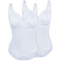 Sassa Mode SASSA Damen Body "2er Pack Body mit B&uuml;gel Basic Control", Gr. 75, wei&szlig;, Obermaterial: 83% Polyamid PA. 17% Elasthan EL., Bodys