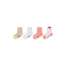 Camano M&auml;dchen Socken "Socken 4er Pack", Gr. 1, rosa, 70% Baumwolle, 29% Polyamid, 1% Elasthan, gemustert, Socken, 4er Pack Aus OCS zertifizierter