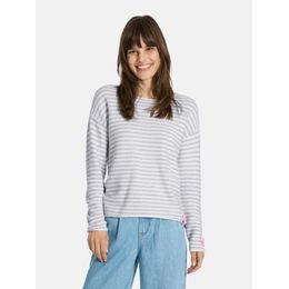 LIEBLINGSST&Uuml;CK LIEBLINGSST&Uuml;CK Damen Strickpullover "Kyna", wei&szlig;, Gr. 38, gemustert, gestreift, mehrfarbig, Strick, Obermaterial: 100% Baumwolle, Pullover, mit