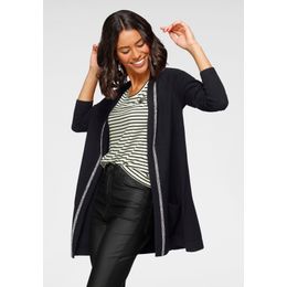 Laura Scott Damen Strickjacke, schwarz, Gr. 32, unifarben, Strick, Obermaterial: 45% Viskose, 35% Polyamid, 20% Polyester, Strickjacken, mit Kapuze
