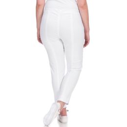 KjBRAND Damen Stoffhose "Susie XS Ankle Bengaline", wei&szlig;, Gr. 42, Web, Obermaterial: 80% Viskose, 17% Polyamid, 3% Elasthan, Hosen, Sommerhose mit