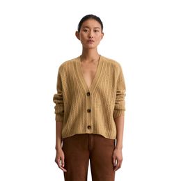 Marc O'Polo MARC O'POLO Damen Cardigan "aus Schurwolle", beige, Gr. XL, unifarben, Obermaterial: 100% Schurwolle, Strickjacken