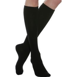 RELAXSAN Damen St&uuml;tzkniestr&uuml;mpfe "RelaxSan "Milk Cotton Extra Soft" Strumpf, Kl. I, 18-22 mmHg", S, schwarz, Obermaterial: 53% Viskose, 23%