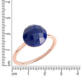 JAMELLI Damen Fingerring "Silber 925 ros&eacute;-vergoldet mit einem echten Lapislazuli 9x9,5mm", 056 (17,8), 2,8, Silber 925 (Sterlingsilber), rot, Silber