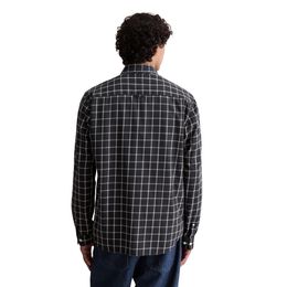 Marc O'Polo Herren Langarmhemddunkelblau, Gr. L, MARC O'POLO DENIM, kariert, Web, Obermaterial: 100% Baumwolle, Hemden, Businesshemd, Kentkragen, garngef&auml;rbtes