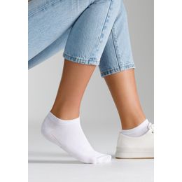 Camano Damen Sneakersocken "Sneakersocken 9er Pack", Gr. 47, wei&szlig;, 80% Baumwolle, 17% Polyamid, 3% Elasthan, uni, Socken