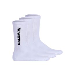 Salomon Herren Kurzsocken "Socken EVERYDAY CREW 3P 3er Pack", Gr. 45, wei&szlig;, Obermaterial: 70% Baumwolle CO. 27% Polyamid PA. 3% Elasthan EL., Socken