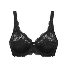 SuSa Damen B&uuml;gel-BH "BH mit B&uuml;gel Latina", Gr. 75, schwarz, Spitze, Obermaterial: 77% Polyamid PA. 15% Baumwolle CO. 8% Elasthan EL., BHs