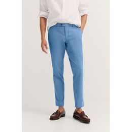 Bugatti Herren Chinohose, blau, Gr. 35, unifarben, 97% Baumwolle, 3% Elasthan, Hosen, mit praktischen G&uuml;rtelschlaufen