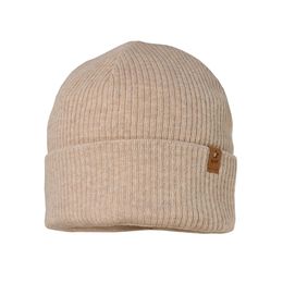 MaxiMo Jungen Beanie, beige, Gr. 53, unifarben, Fleece, Baumwolle, M&uuml;tzen, aus Baumwolle, w&auml;rmend, gef&uuml;ttert, unifarben