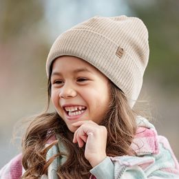 MaxiMo Jungen Beanie, beige, Gr. 53, unifarben, Fleece, Baumwolle, M&uuml;tzen, aus Baumwolle, w&auml;rmend, gef&uuml;ttert, unifarben