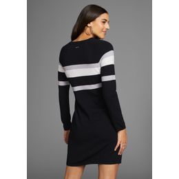 Laura Scott Damen Strickkleid, schwarz, Gr. 38, clean, mehrfarbig, Feinstrick, Obermaterial: 50% Viskose, 28% Polyester, 22% Polyamid, Kleider, in