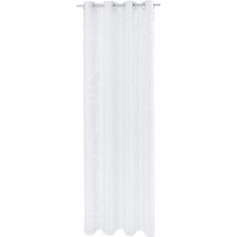 Gardine Bruno Banani, B:140cm H:145cm, wei&szlig;, Ausbrenner, Polyester, Viskose, Wohnzimmer, Gardinen, "Tilo", transparent, Ausbrenner, gewebt,