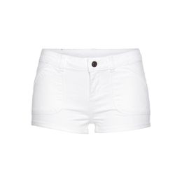 Buffalo Damen Hotpants, wei&szlig;, Basic, Gr. 40, Denim/Jeans, Obermaterial: 98% Baumwolle, 2% Elasthan, Hosen, mit Taschen, kurze Hose, Jeansshorts,