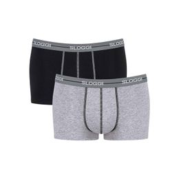 Sloggi Herren Boxershorts "Boxershort Start Hipster C2P box 2er Pack", Gr. M, schwarz, Obermaterial: 96% Baumwolle CO. 4% Elasthan EL., Unterhosen
