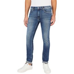 Pepe Jeans Herren Slim-fit-Jeans "FINSBURY", blau, Gr. 30, Denim/Jeans, Obermaterial: 93% Baumwolle, 5% Elastomultiester, 2% Elasthan, Jeans,
