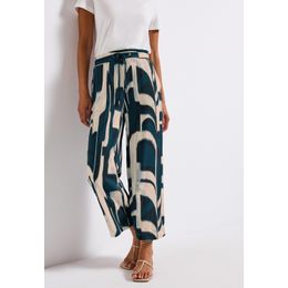 Street One Damen Stoffhose "Style Emee", blau, Gr. 34, Web, Obermaterial: 100% Viskose, Hosen, Sommerhose mit elastischem Bund und Tunnelzug, mit