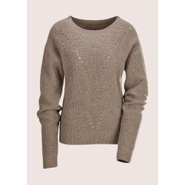 Madeleine Mode MADELEINE Damen Longpullover "Pullover Rundhals-Pullover", silber, Gr. 48, Obermaterial: 25% Alpaka WP. 25% Polyamid PA. 25% Schurwolle WV. 25%