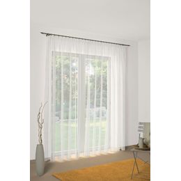 Gardine WIRTH, B:300cm H:120cm, orange, Polyester, Wohnzimmer, Gardinen, "7227", Store - Faltenband 1:3