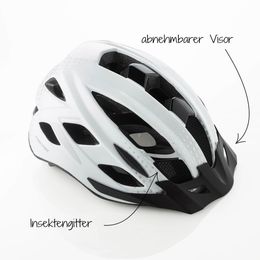FISCHER BIKE FISCHER FAHRRAD Fahrradhelm "Urban Lano L/XL", S/M Kopfumfang: 52cm - 59cm, wei&szlig;, Helme, Verstellbarer Innenring-System; mit beleuchtetem