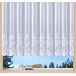 Weckbrodt-Gardinen Gardine WECKBRODT, B:300cm H:100cm, wei&szlig;, Jacquard, Polyester, Wohnzimmer, Gardinen, "Savannah", Jacquard, strukturiert, halbtransparent, Bord&uuml;re,
