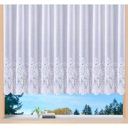 Weckbrodt-Gardinen Gardine WECKBRODT, B:600cm H:245cm, wei&szlig;, Jacquard, Polyester, Wohnzimmer, Gardinen, "Savannah", Jacquard, strukturiert, halbtransparent, Bord&uuml;re,