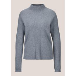 Madeleine Mode MADELEINE Damen Longpullover "Strickpullover Kaschmir-Pullover mit Pointelle-Muster", grau, Gr. 48, Obermaterial: 90% Schurwolle WV. 10% Kaschmir