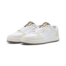 Puma Damen Sneaker "Court Classic Lux SD Sneakers Erwachsene", Gr. 44, wei&szlig;, Obermaterial: Kuhleder, Synthetik; Futter: Synthetik, Textil;