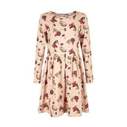 happy girls M&auml;dchen Jerseykleid, beige, Gr. 92, bedruckt, Jersey, Obermaterial: 95% Baumwolle, 5% Elasthan, Kleider
