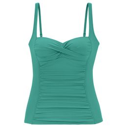 Lascana Damen Tankini-Top "Comfy", blau, Gr. 38, unifarben, Recycling-Polyamid, Bikini-Oberteile, Bequeme Passform ohne B&uuml;gel