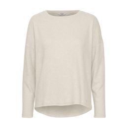 oxmo Damen Longpullover "Sweatshirt OXSanne", beige, Gr. M, Obermaterial: 53% Polyester PES. 46% Viskose CV. 1% Elasthan EL., Sweatshirts