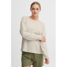 oxmo Damen Longpullover "Sweatshirt OXSanne", beige, Gr. M, Obermaterial: 53% Polyester PES. 46% Viskose CV. 1% Elasthan EL., Sweatshirts