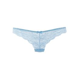 Lascana Damen String, Gr. 48, blau, Spitze, Obermaterial: 90% Polyamid, 10% Elasthan, unifarben, Unterhosen, aus sch&ouml;ner Vollspitze und Schleife