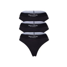 Marc O'Polo MARC O'POLO Damen String "String 3er Pack", Gr. XL, schwarz, Obermaterial: 95% Baumwolle CO(Bio). 5% Elasthan EL., Unterhosen