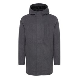 11 Project Herren Langmantel "Langmantel PRKnud", grau, Gr. M, Obermaterial: 95% Polyester PES. 5% Wolle WO., M&auml;ntel