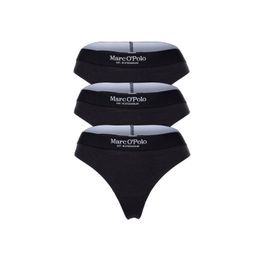 Marc O'Polo MARC O'POLO Damen String "String 3er Pack", Gr. XS, schwarz, Obermaterial: 95% Baumwolle CO(Bio). 5% Elasthan EL., Unterhosen