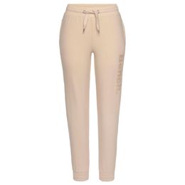 Damen Homewearhose, BENCH. LOUNGEWEAR, Gr. 36, beige, angeraute Sweatware, Obermaterial: 95% Baumwolle, 5% Elasthan, unifarben, Hosen, mit