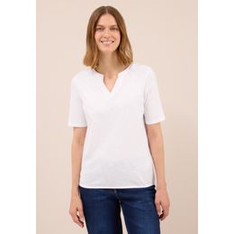 Tunikashirt Cecil, Damen, Gr. L (42), wei&szlig;, Web, 100% Baumwolle, unifarben, normal normal, Rundhals, abgesteppt, Shirts, aus reiner Baumwolle