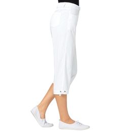 Casual Looks Damen Caprihose, wei&szlig;, Gr. 40, unifarben, 98% Baumwolle, 2% Elasthan, Hosen